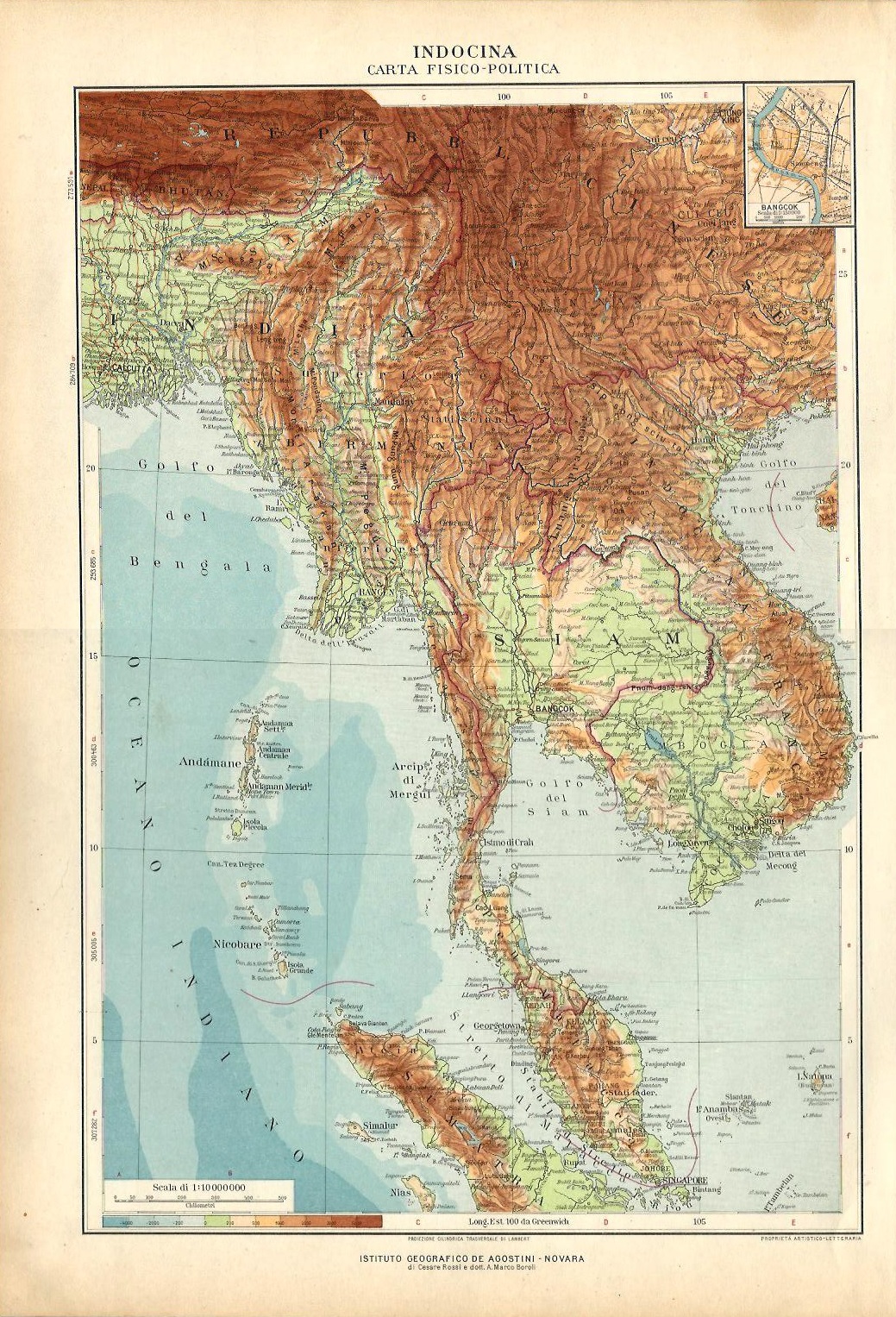 INDOCINA CARTA FISICO-POLITICA